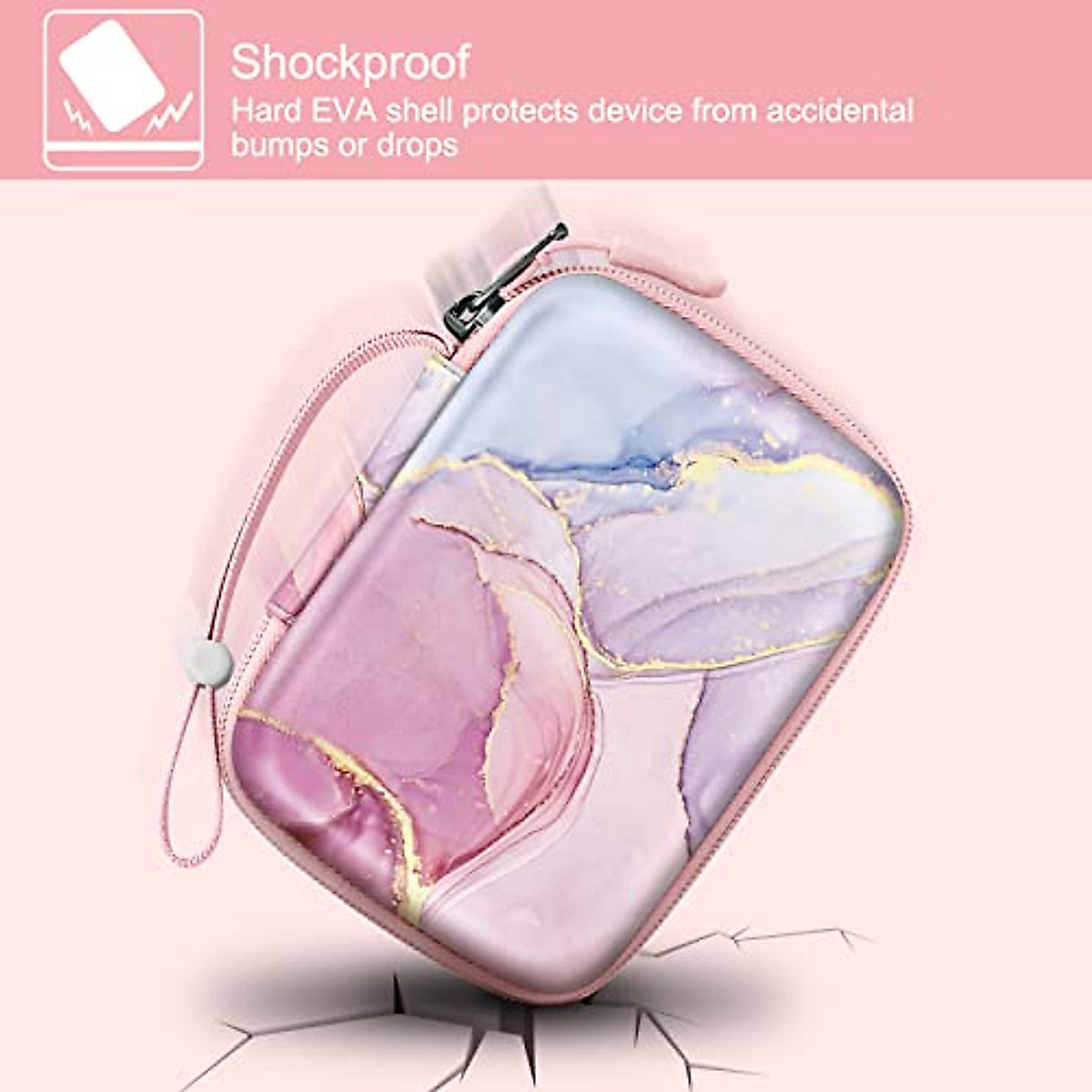 Fintie Kids Camera Case Compatible with Seckton/GKTZ/WOWGO/OMZER/Suncity/Agoigo/Ourlife/Rindol/Unicorn Toys Digital Camera & Video Camera, Hard Carrying Bag with Inner Pocket, Dreamy Marble