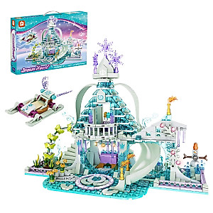 JIETENGFEI Girls Castle Princess Building Blocks House Crystal & Sleigh with Palace Bricks Construction Play Kit for Kids Christmas Birthday Gift Present 6.7.8.9.10.11.12 Years and Up