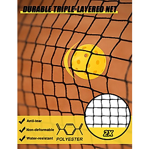 Pickleball Net LIBERRWAY Portable Pickleball Net with Wheels and Carry Bag 22FT Official Regulation Size Pickleball Net for Driveway Outdoor Backyard Metal Frame & Easy Set Up