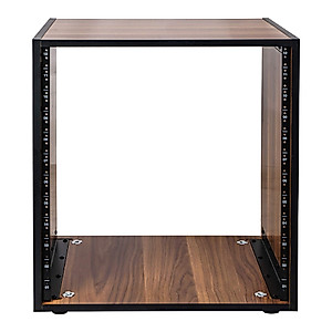 Sound Town DIY 12U Studio Rack with Furniture Grade Walnut Laminate, Rubber Feet, Casters (SDRK-12WN)