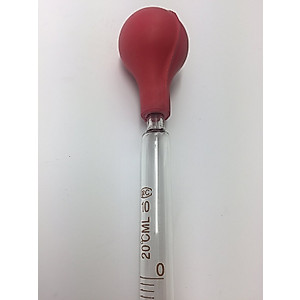 OESS Glass Graduated Dropper Pipettes with Red Rubber Caps 10ml Pk/2