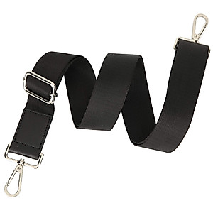 lola mae Wide Shoulder Strap Replacement Adjustable, Removable Guitar Style Multicolor Canvas Crossbody Strap for Handbags (Black-Silver hardware AS148)