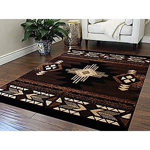 South West Area Rug 5 Feet X 7 Feet Chocolate Design C318
