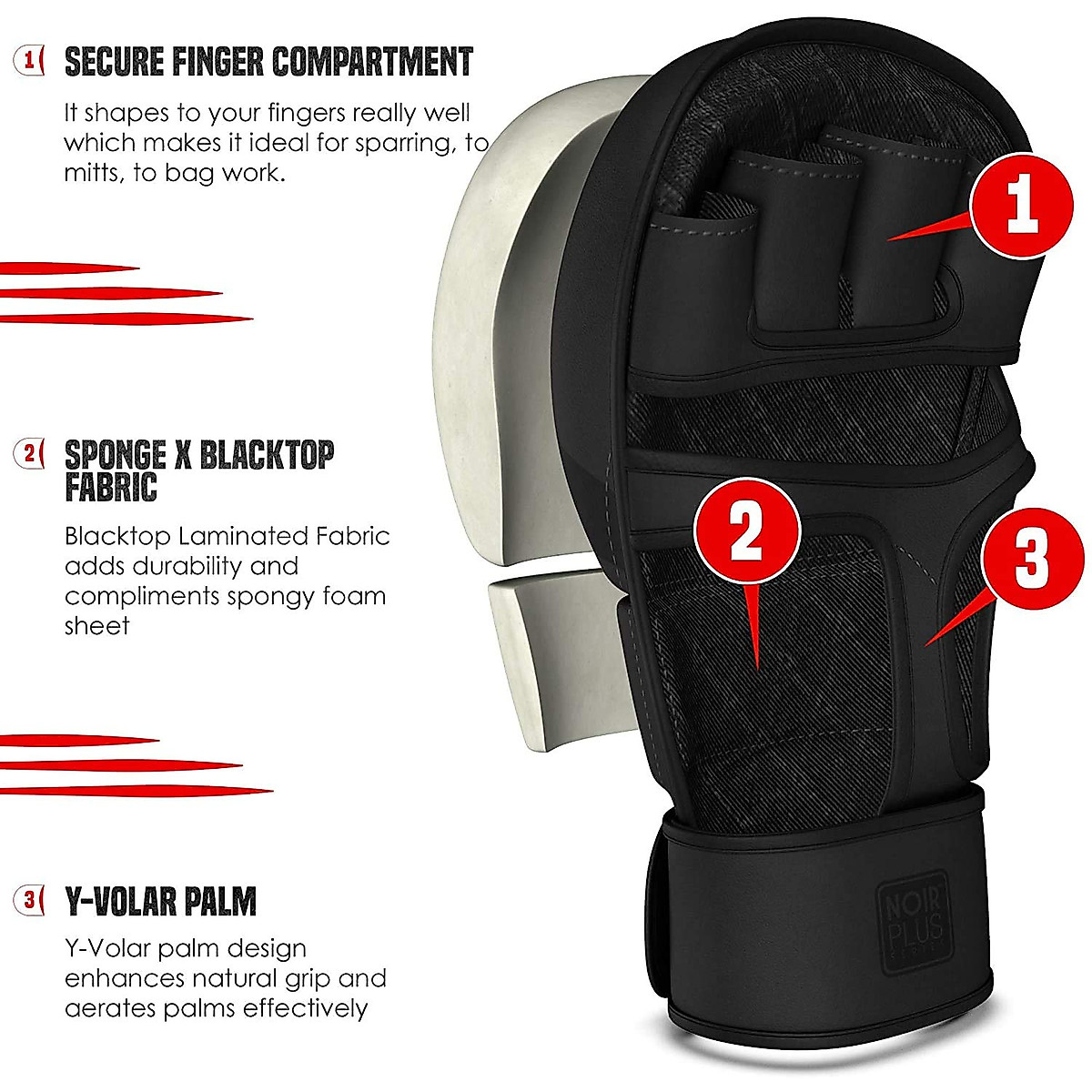 RDX MMA Hybrid Sparring Gloves, Maya Hide Leather, Open Ventilated Palm, Padded Mitts Martial Arts Kickboxing Muay Thai Training Cage Fighting, Men Adult, Punching Bag and Pads Workout