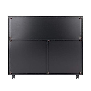 Ergode Halifax 3 Section Mobile Storage Cabinet, Black