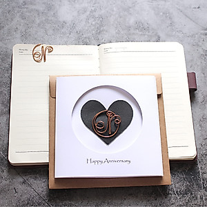 Camellia Bees Personalised Initial Birthday Card, Copper Initial, Happy Birthday, Birthday Card, Card for Her, Gift for Her (N)