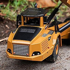 Gemini&Genius Rigid Articulated Dump Truck Six Wheels Heavy Duty Construction Site Vehicle Toys 1:50 Scale Diecast Site Dumper Collectible Alloy Model Engineering Toys for Kid and Decoration for House