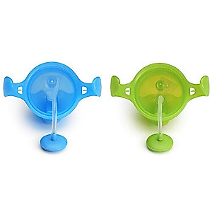 Munchkin® Any Angle™ Weighted Straw Trainer Cup with Click Lock™ Lid, 7 Ounce, 2 Pack, Blue/Green