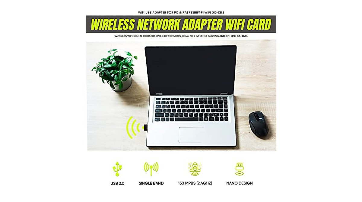 WiFi USB Adapter for PC & Raspberry Pi - 150Mbps