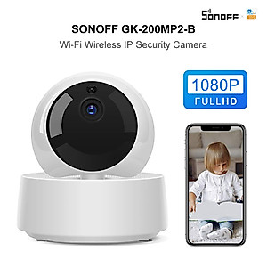 SONOFF 1080P HD Indoor Camera, Smart WiFi Home Security Camera with IR Night Version, Motion Detection, 2-Way Audio, Phone APP Control, Baby Monitor, Cloud Storage, GK-200MP2-B