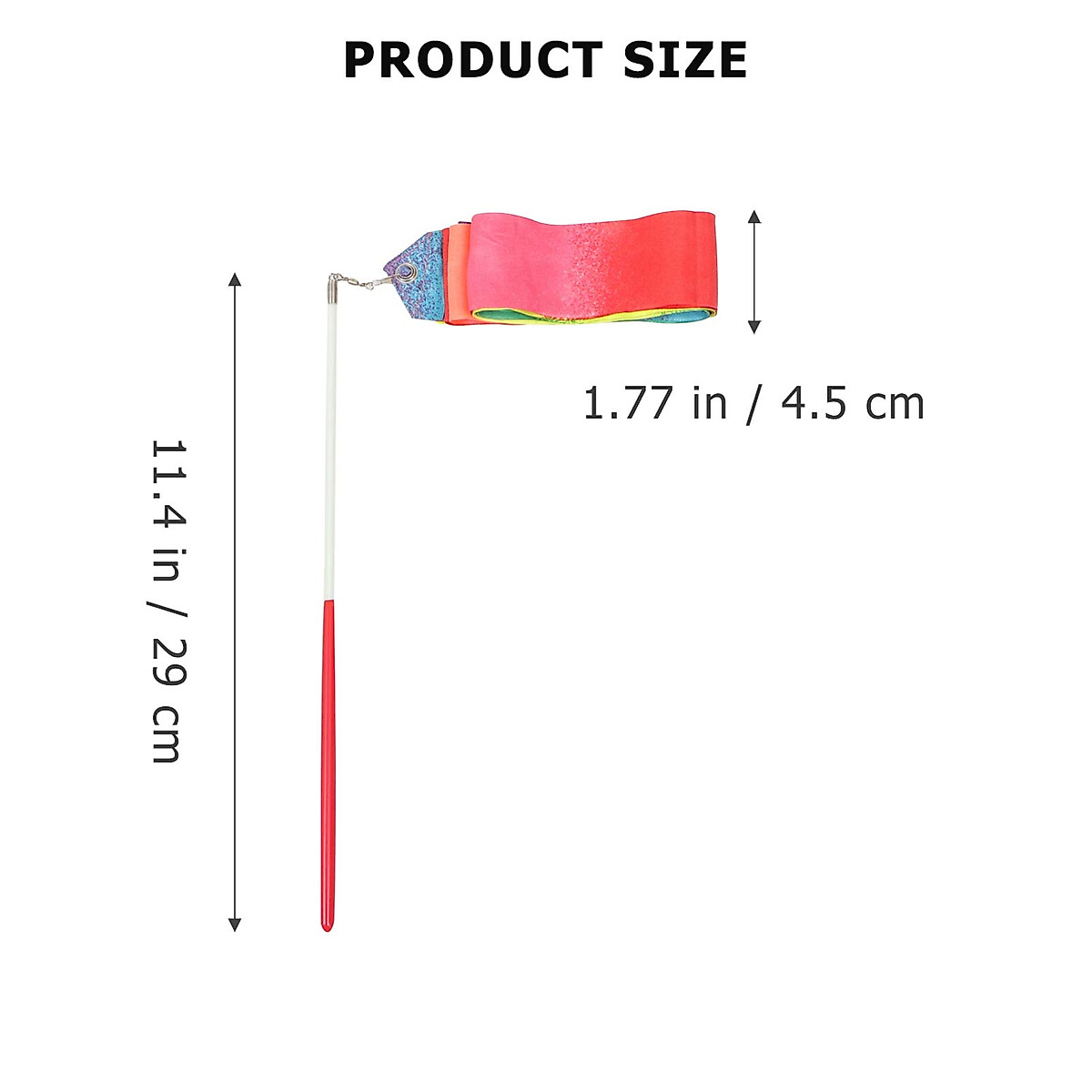 Garneck Dance Silk Ribbon Streamers Gymnastics Rhythmic Artistic Twirling Ribbons Rods for Kids Adults Dance Performance and Games 4pcs