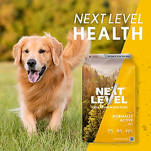 Next Level Super Premium Dog Food – Normally Active – Dry Kibble for Adult Dogs of All Breeds – 21% Protein, Beef, Pork, Fish, Chicken, Gluten Free Grains