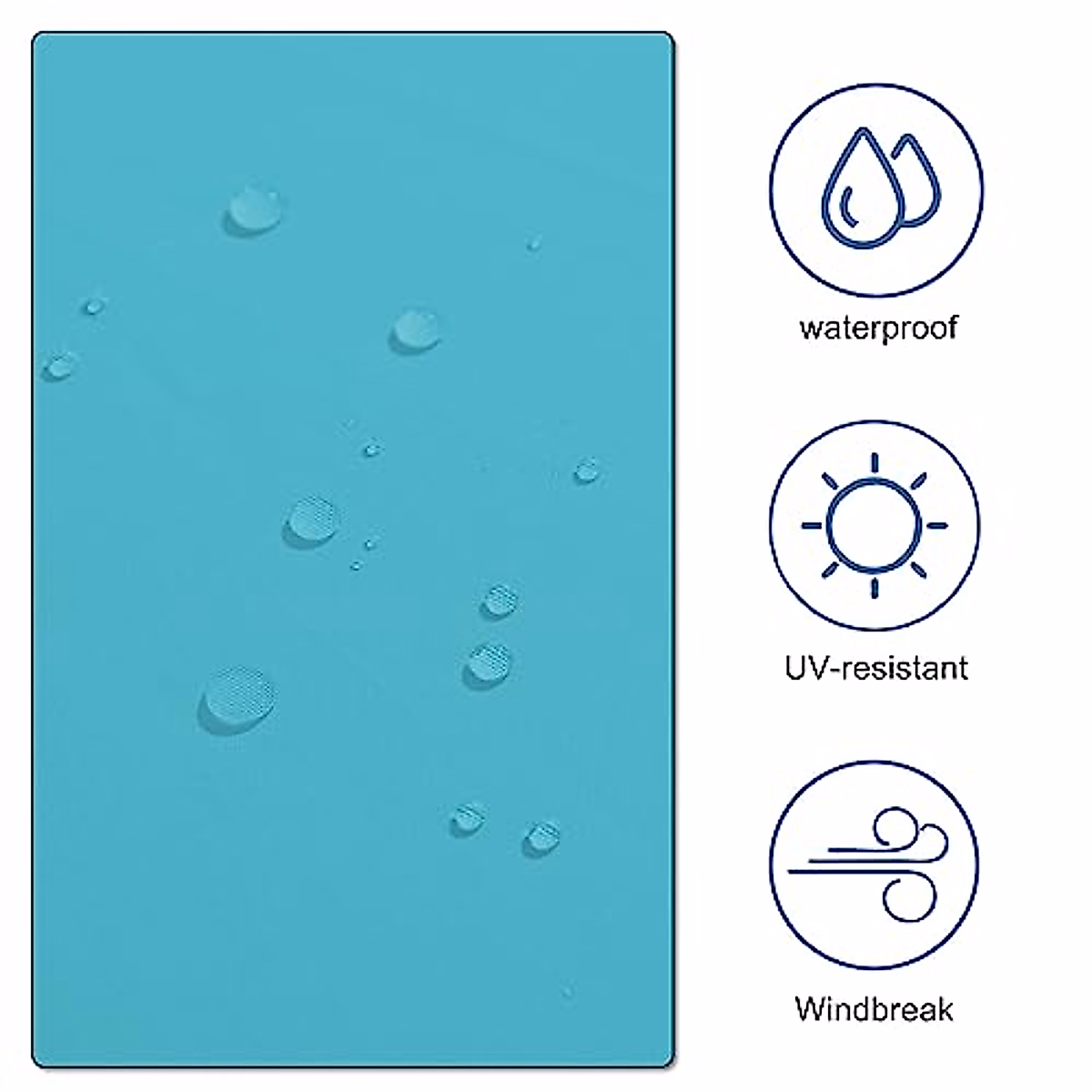 COBANA 9’ Patio Umbrella, Outdoor Table Market Umbrella with Push Button Tilt and Crank, 6 Steel Ribs, Blue