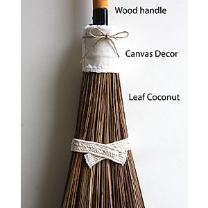 Nekenky Coconut Broom - 55 Inches Length, Heavy Duty Broom, Garden Broom, Natural Broom, Outdoor Broom, Garage Broom, Hard Floor Broom, Outdoor Brooms for Sweeping Patio