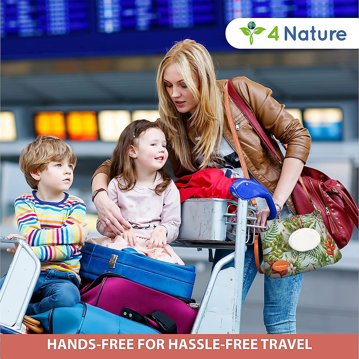 4 Nature Diaper Clutch Bag, Lightweight, Water Resistant and Bag Dispenser with Wipes Holder and Adjustable Straps for Cross Body (Tropical Paradise)