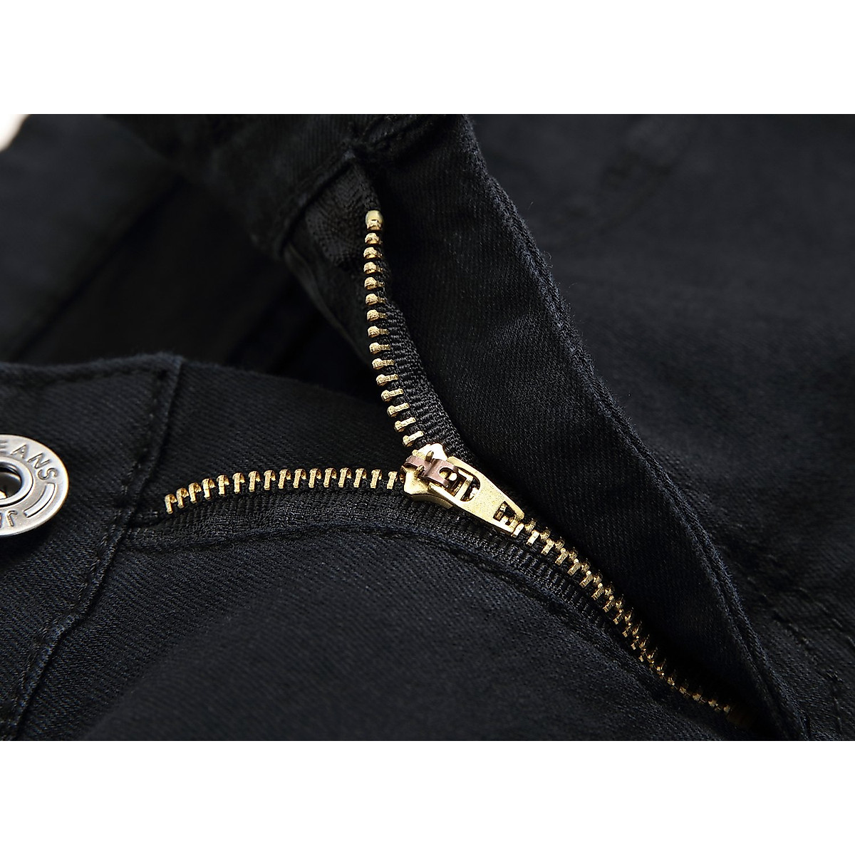 Men's Black Skinny Slim Fit Stretch Straight Leg Fashion Jeans Pants, 31W