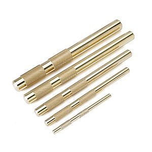 Jofynzo Pro 67003 Hand Tool Brass Drift Punch Set 1/4-Inch 3/8-Inch 1/2-Inch 5/8-Inch 3/4-Inch 1/4'' 3/8'' 1/2'' 5/8'' 3/4'' 5 Pc.