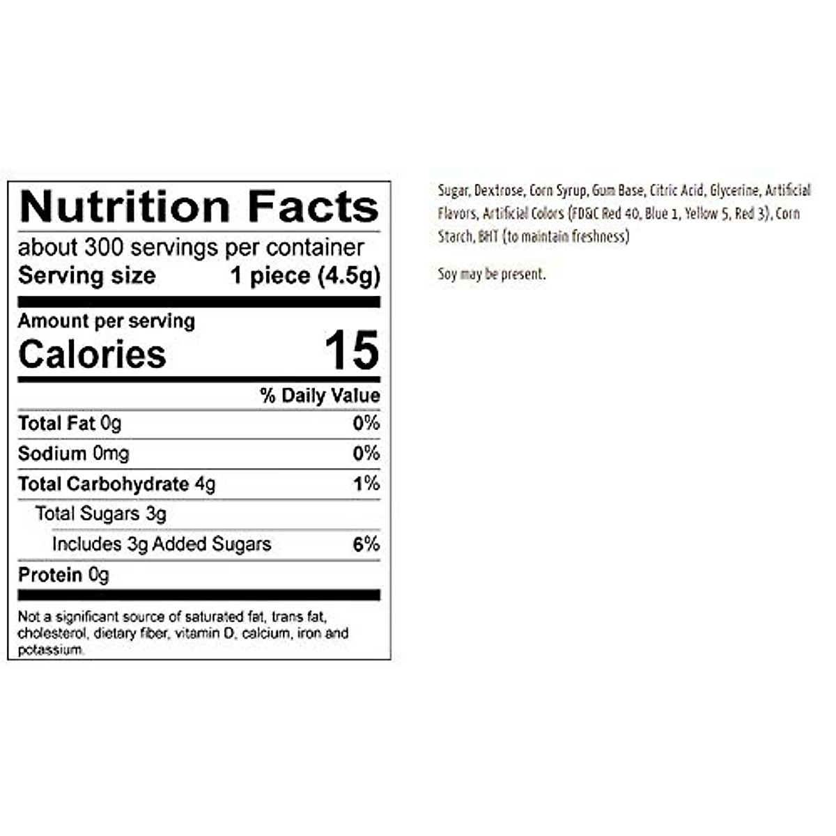 Tootsie Roll Dubble Bubble Gum - 300 Count Resealable Tub of Individually Wrapped Fruit and Bubble Gum - Original, Watermelon, Apple and Grape Flavors - Peanut and Gluten Free, 47.6 Ounce