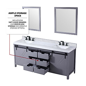 Bell+Modern Ketchum 80 in W x 22 in D Dark Grey Double Bath Vanity