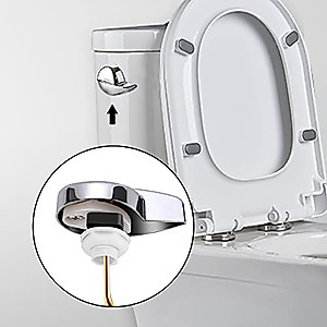 PDFans Toilet Tank Flush Lever Replacement, 2pcs Toilet Handle Replacement Trip Levers, Universal Side Mount Toliet Tank Lever Fits Most Toilets, Chrome Finish
