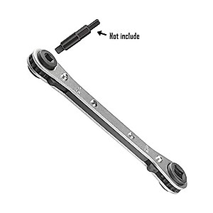 raddar Refrigeration Ratchet Wrench - Best for HVAC Service. Smooth Ratcheting Action and Strong Gear. 4 Different Sizes - 1/4" x 3/16" Square x 3/8" x 5/16" Square.