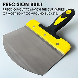 XWADJCD Stainless Steel Bucket Scoop, 6.7 inch Bucket Scoop for Drywall,Plaster,Stainless Steel Bucket Scoop,Idea for Clean Paint,Mortar,Putty