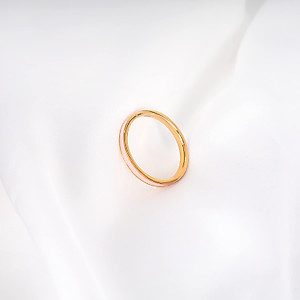 WES Stakable Ring for women, 14K Gold Plated Enamel Eternity Stacking Band Ring 925 Sterling Silver Jewelry Gift for Girls Wife Birthday