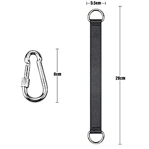 ISusser 4 PCS Black Tree Swing Straps Hanging Kit with 4 Carabiners, 24cm / 9.4inches Length Tree Swing Hanging Kit Holds 220 lbs Perfect for Tree Swing Hammocks