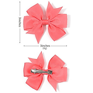 40PCS 3 Inch Hair Bows for Girls Grosgrain Ribbon Toddler Accessories with Alligator Clip Bow Baby Kids Teens