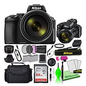 Nikon COOLPIX P950 16MP 83x Optical Zoom Digital Camera (26532) Deluxe Bundle Kit with Sandisk 64GB SD Card + Large Camera Bag + Filter Kit + Spare Battery + Telephoto Lens + More (Renewed)
