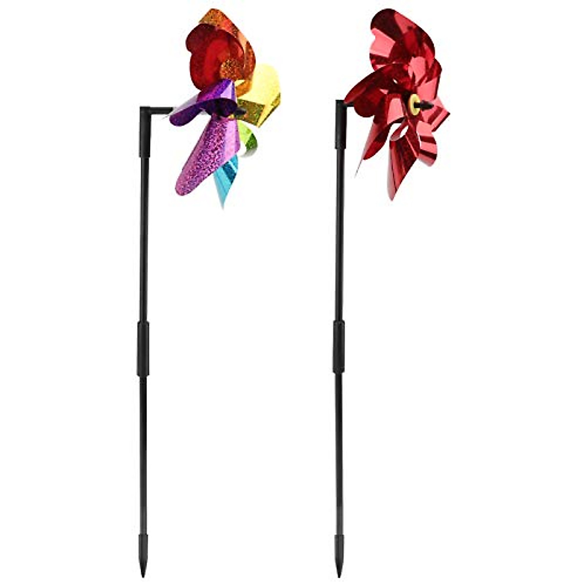 Cabilock 2pcs Bird Blinder Repellent Pinwheels Reflective Pinwheels Extra Sparkly Pin Wheels for Outdoor Garden Yard Decoration