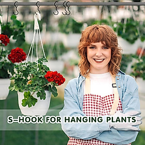 Ticway 12 PCS S Hooks for Hanging,4 Inch Heavy Duty Closet Hooks with Safety Buckle,Closet Hooks Hanging for Plants,Clothes,Kitchen Utensil,String Lights,Handbags,Belt,Hat,Cup (12 Pack, Black)