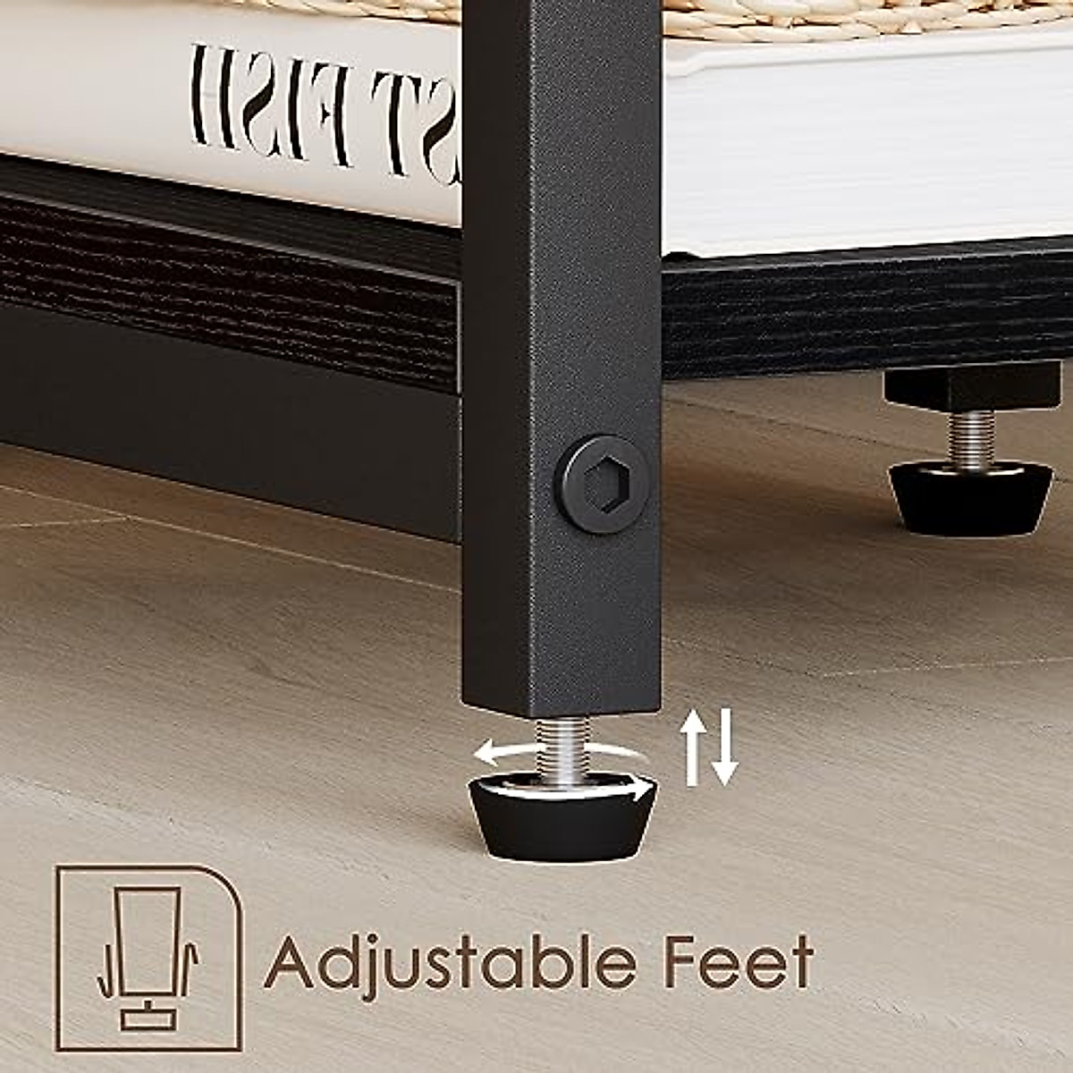 Fixwal Side Tables Set of 2, 2-Tier Small Black End Table Sofa Table Nightstand Bedside Table for Living Room, Bedroom, Office