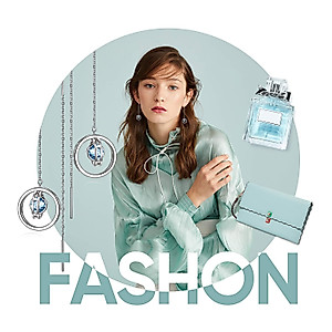 AOBOCO Sterling Silver Planet Galaxy Star Dangle Drop Earrings, Hypoallergenic Threader Earrings, Simulated Aquamarine Birthstone Crystal from Austria, Anniversary Birthday