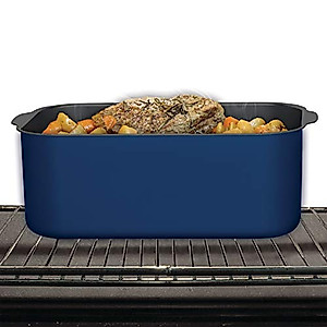 West Bend 87905B Slow Cooker Large Capacity Non-stick Variable Temperature Control Includes Travel Lid and Thermal Carrying Case, 5-Quart, Blue