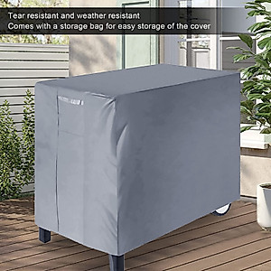 TITA-DONG Grill Griddle Cover, Heavy Duty Outdoor Mobile Dining Car Cover, Waterproof UV Proof Gas Grill Cover 420D Silver Coated Oxford Cloth BBQ Grill Shade, Patio Bar Cart Cover for Outdoor (Grey)
