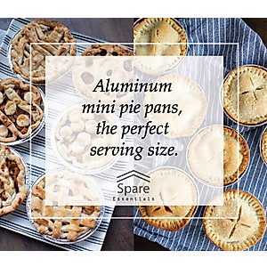 Spare Essentials 120-Pack 5 Inch Small Pie Pans, Disposable Mini Pie Tins, Aluminum Pie Pans for Baking, Storing and Reheating, Pot Pies, Tarts and Quiche