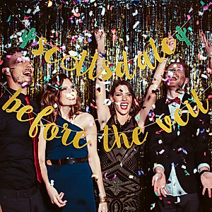 Gold Glittery Scottsdale Before the Veil Banner,Bachelorette Party Bridal Shower Weddiing Engagement Party Decoraitons,Scottsdale Banner Party Decorations