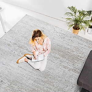 MABOZOO Extra Large 9x12 Modern Abstract Area Rug for Living Room,Neutral Khaki Grey Rugs for Bedroom,Machine Washable Area Rug,Soft Non Slip Dining Room Rug,Big Floor Carpet for Bedroom,Farmhouse