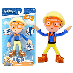 Blippi Bendable Toy Bundle - 2 Blippi Action Figure Bendable Toys for Kids (Styles May Vary) | Blippi Party Favors with Stickers | Blippi Bendable Action Figures