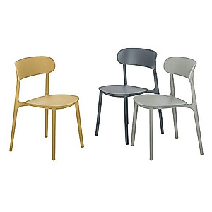 CozyBlock 4 x Campus Series Side Chairs, Mid-Century Modern Dining Chair, Stackable Chair, Great for Indoor and Outdoor (Dark Grey)