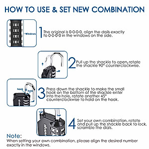 GIVERARE 2 Pack Combination Lock, 4-Digit Outdoor Waterproof Padlock, Keyless Resettable Zinc Alloy Locks for Gym, School, Employee Locker, Hasp, Fence, Storage, Chest, Gate, Cabinet, Toolbox
