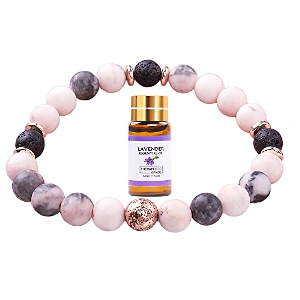 allentian Lava Rock Aromatherapy Diffuser Bracelets, Crystals Stones Jewelry Calming Beaded Bracelets for women, Lavender Essential Oil Bracelet, Stress Relief Gifts for Women