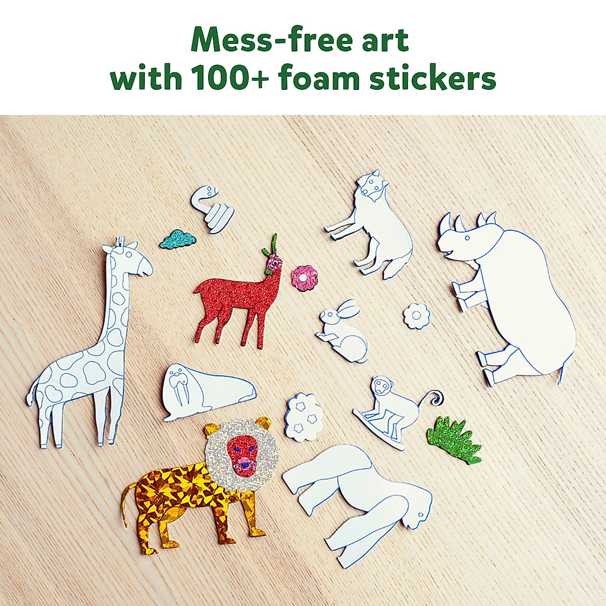 Skillmatics Art & Craft Activity - Foil Fun Animals, No Mess Art for Kids, Craft Kits & Supplies, DIY Creative Activity, Gifts for Boys & Girls Ages 4, 5, 6, 7, 8, 9, Travel Toys