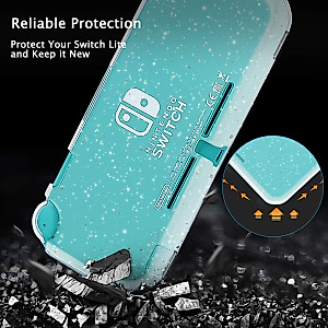 DLseego Switch Lite 2019 Protective Case Compatible with Nintendo Switch Lite, Glitter Bling Soft TPU Cover with 2 Pack Screen Protectors