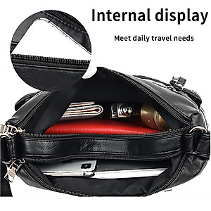 SENYUNI Ladies Handbags Soft PU Leather Crossbody Bags for Women Multi Pocket Waterproof