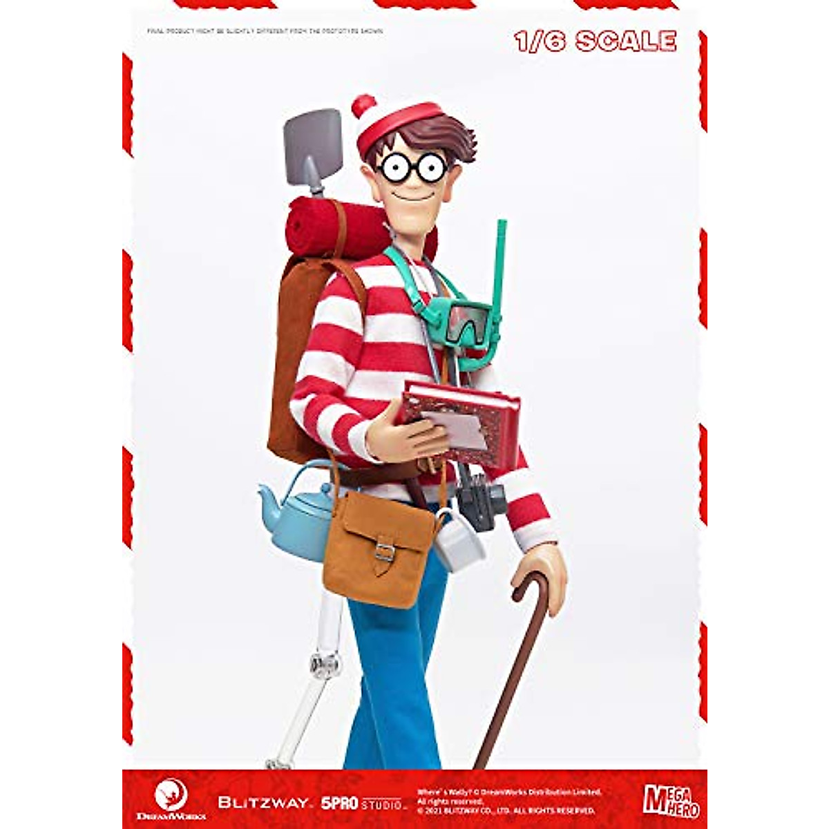 Blitzway - Where's Waldo? - Waldo 1/6th Scale Action Figure, 5Pro Studio MEGAHERO Series