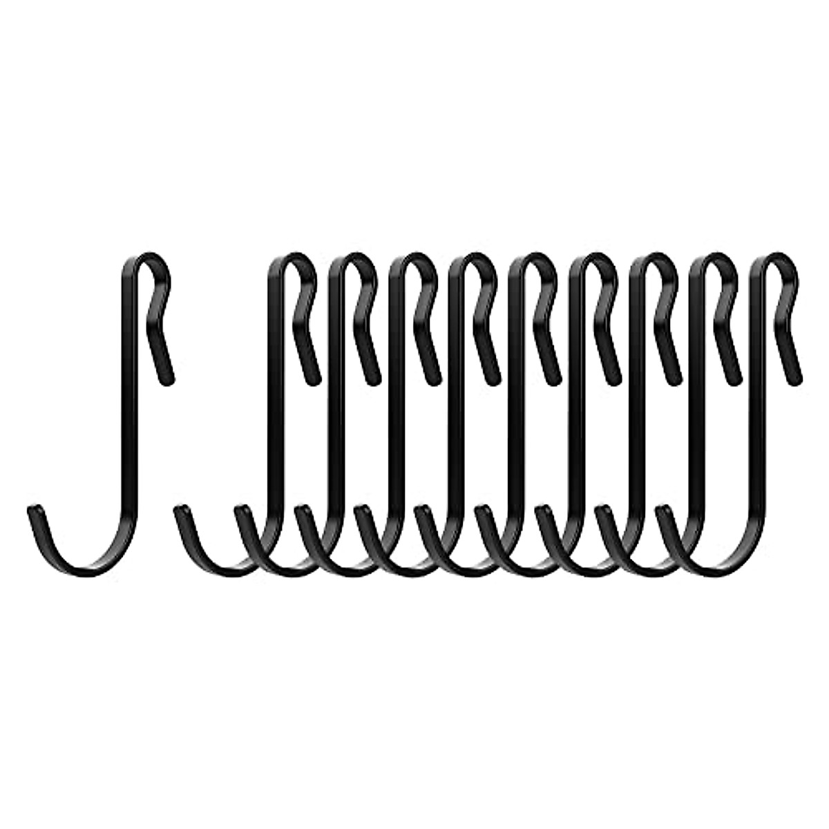 Kitchen Utensil Holder S Hook, Heavy Duty Metal Flat S Hooks for Hanging Pans & Pots (10 PCS)