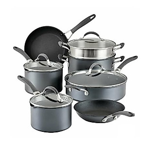 Circulon A1 Series with ScratchDefense 11-piece Non-Stick Cookware Set.Hard Anodized Aluminum Construction.Ergonomic Silicone Grip Handles.