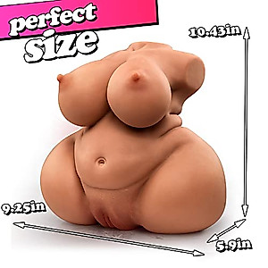 GOYHA BBW Fat Brown Sex Doll with Big Ass and Boobs, Pussy Ass Male Masturbator Adult Sex Toy for Men Masturbation, 8.6LB Love Doll Male Sex Toy with Realistic Pocket Pussy Vagina & Anal Channels